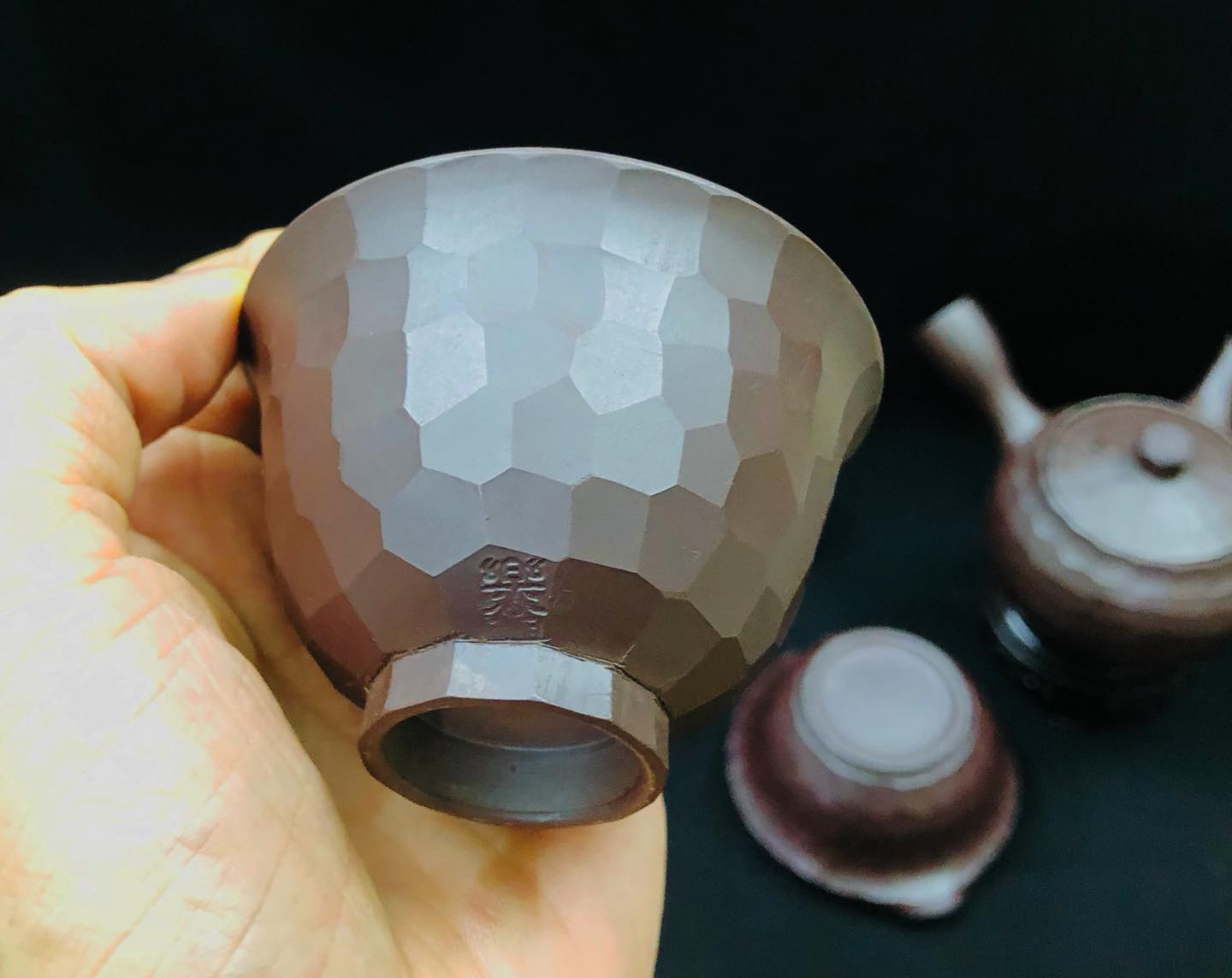 Bộ trà Banko Nhật Bản vác cắt kim cương đẹp – Tiệm gốm Totto-Chan